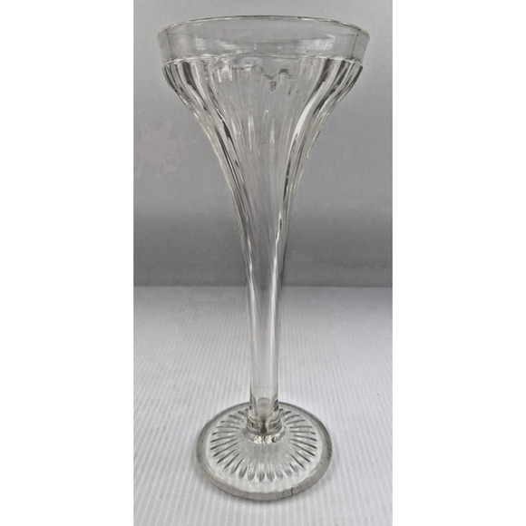 Accents | Vintage Fluted Glass Display Shelf Support Riser Trumpet Vase ...
